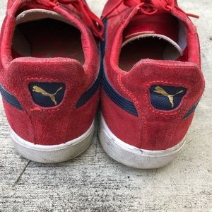 Puma | Shoes | Puma Suede Red Sneakers Athletic Shoes Sz 2 | Poshmark